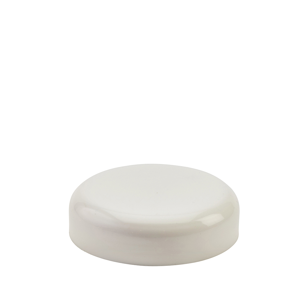 White Round Edge Cap (for 50g White Plastic Cos Pot) | Arthur Holmes